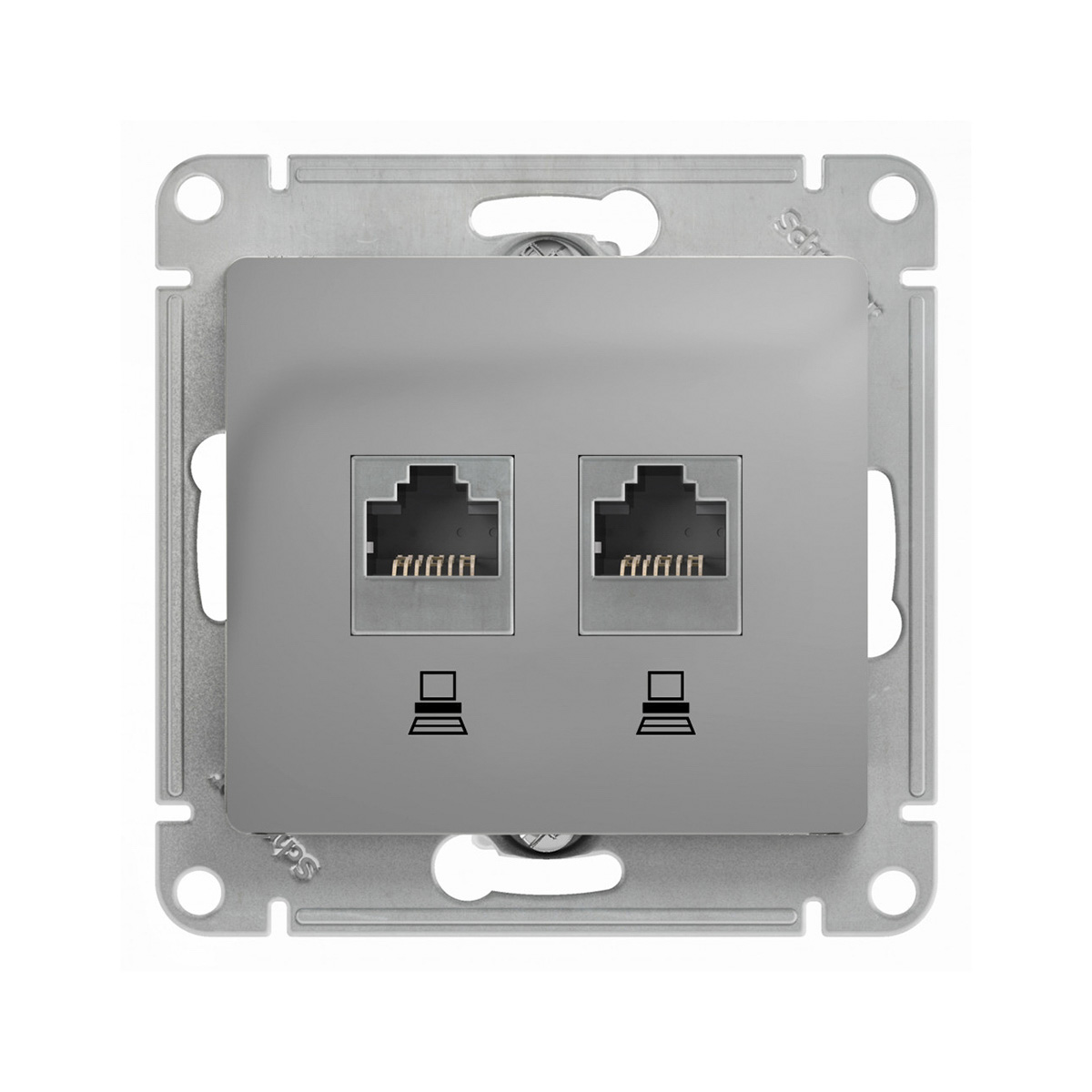 Розетка компьютерная встраиваемая 2 x RJ45 Systeme Electric Glossa ...